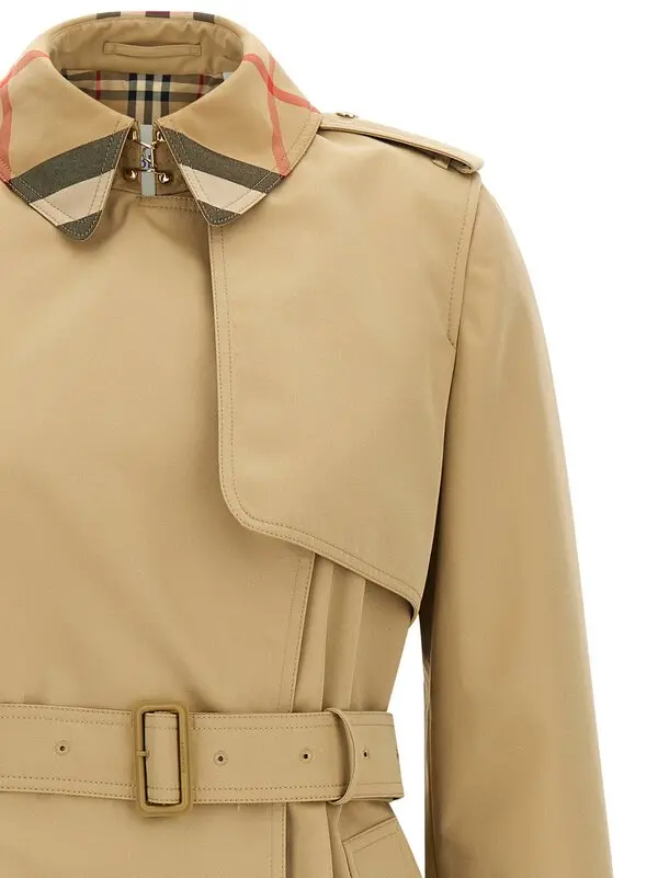 Burberry Sandridge Trench Coat - Cream