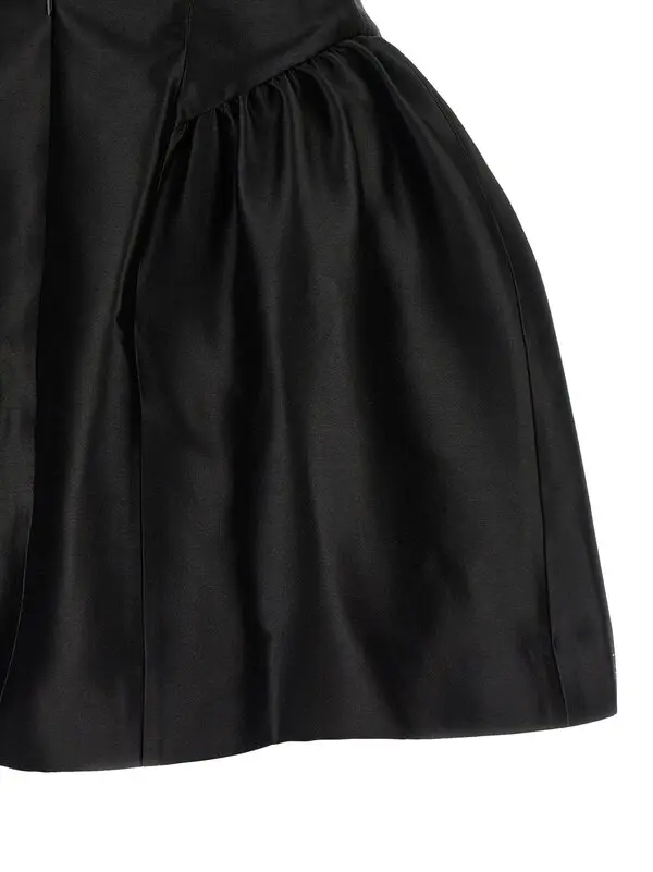 SELF-PORTRAIT Taffeta Collared Mini Dress - Black