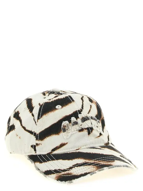 GANNI Animal Print Baseball Cap