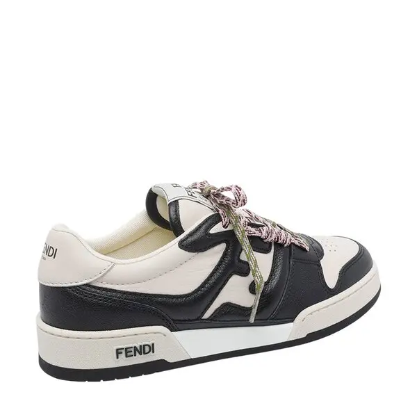 Fendi Match Ff Logo Suede And Jacquard Sneakers - Black