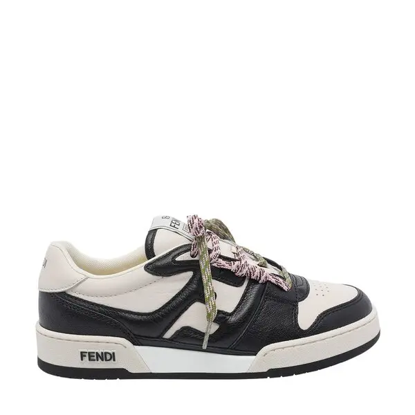 Fendi Match Ff Logo Suede And Jacquard Sneakers - Black