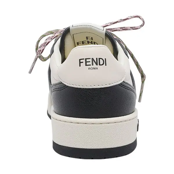 Fendi Match Ff Logo Suede And Jacquard Sneakers - Black