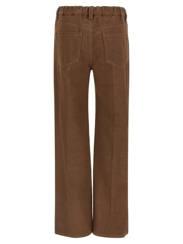 Brunello Cucinelli Contemporary Pull-on Wide Leg Jeans - Brown