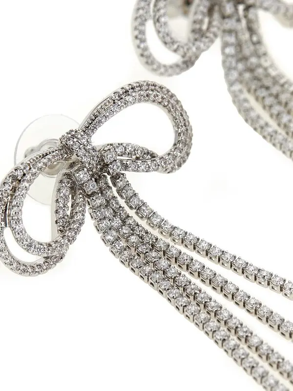 SELF-PORTRAIT Double Crystal Bow Drop Earrings