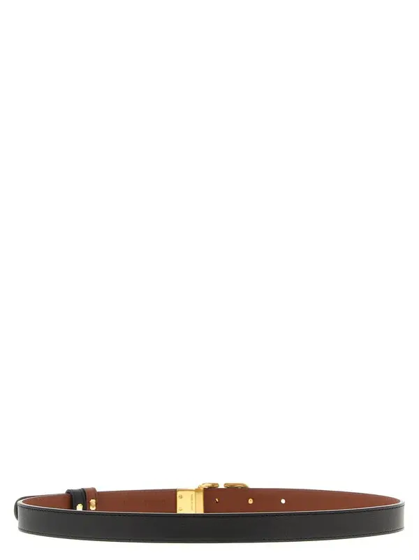 Valentino Garavani Reversible Leather Belt With Vlogo Buckle - Multicolor