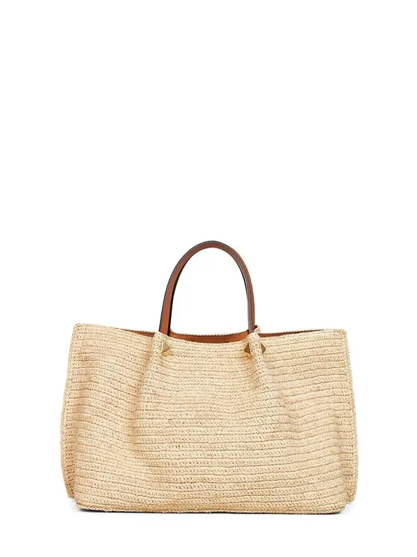 Valentino Garavani Raffia Shopping Bag With Vlogo Signature