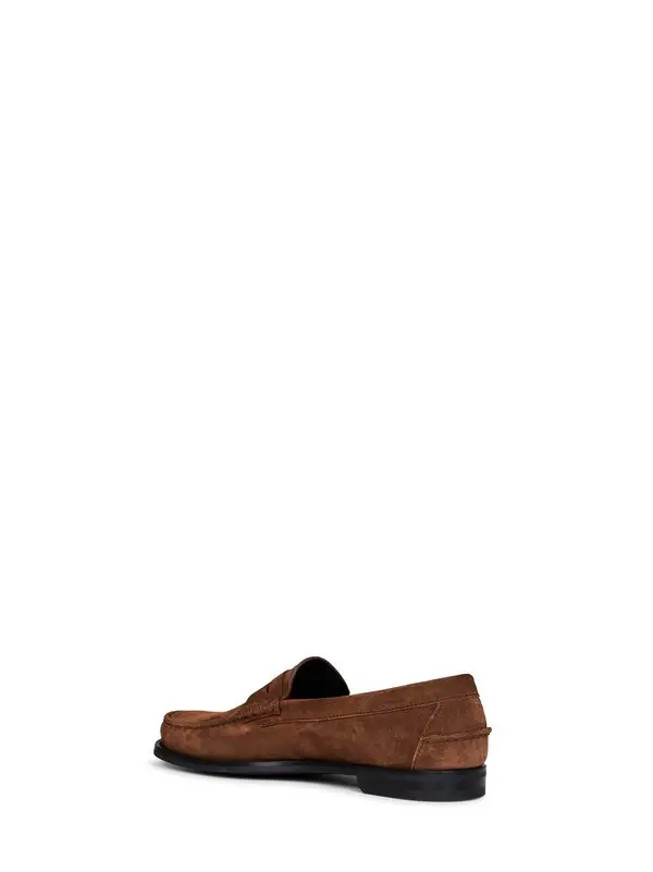 Prada Aged-effect Suede Loafers - Multicolor