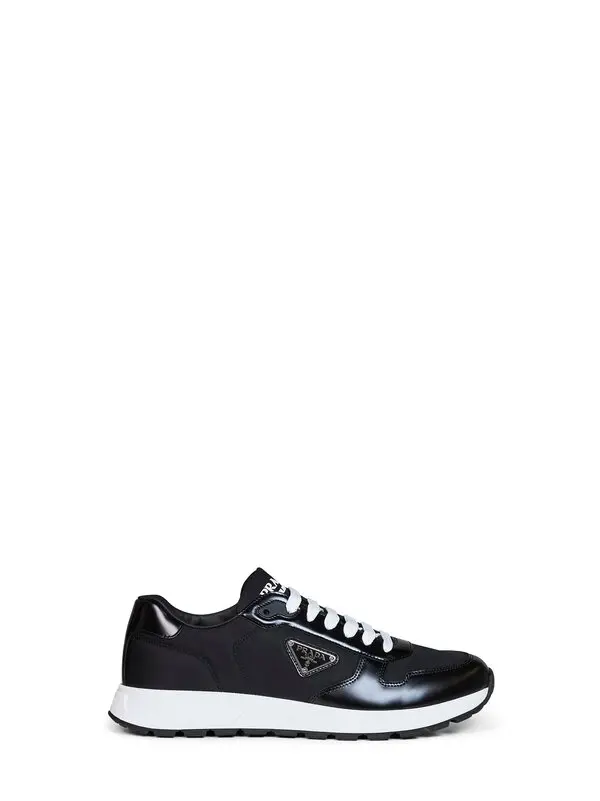 Prada Black Re-nylon And Brushed Leather Prax 01 Sneakers