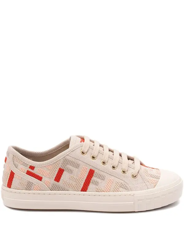 Fendi Domino Canvas Lace-up Sneakers