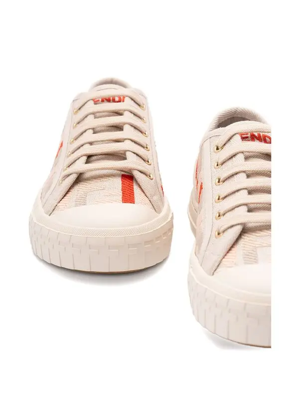 Fendi Domino Canvas Lace-up Sneakers