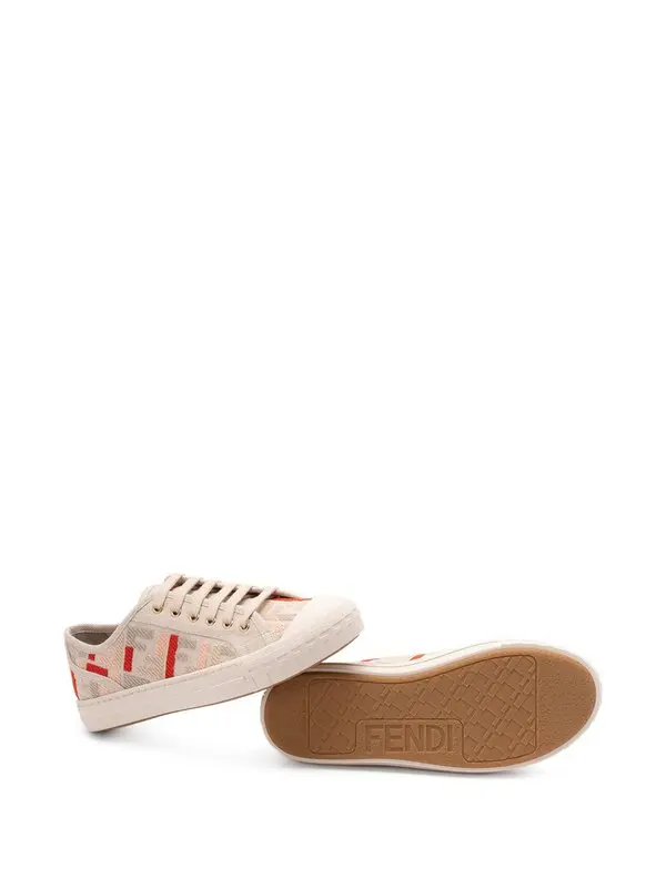 Fendi Domino Canvas Lace-up Sneakers
