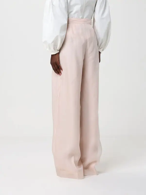 Max Mara Wide Leg Silk Trousers - Gray