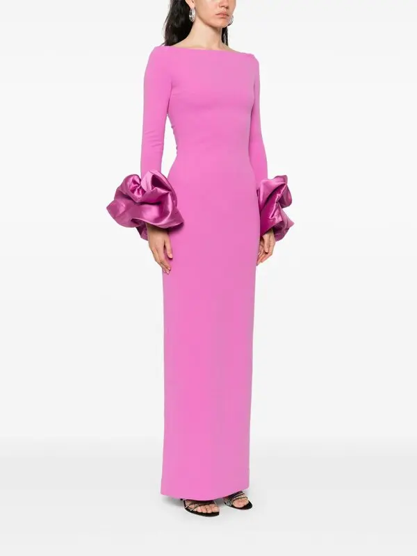 Solace London Talia Maxi Dress With Ruffle Cuffs - Multicolor
