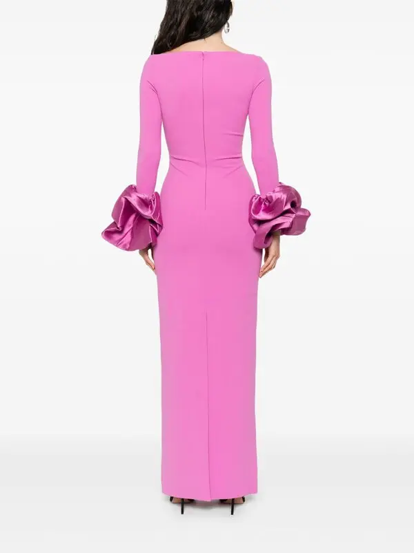 Solace London Talia Maxi Dress With Ruffle Cuffs - Multicolor