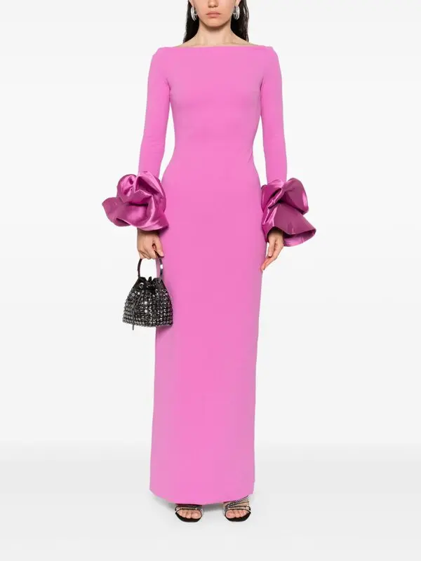 Solace London Talia Maxi Dress With Ruffle Cuffs - Multicolor