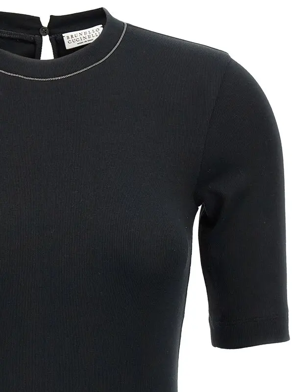 Brunello Cucinelli Monile Ribbed T-shirt - Black