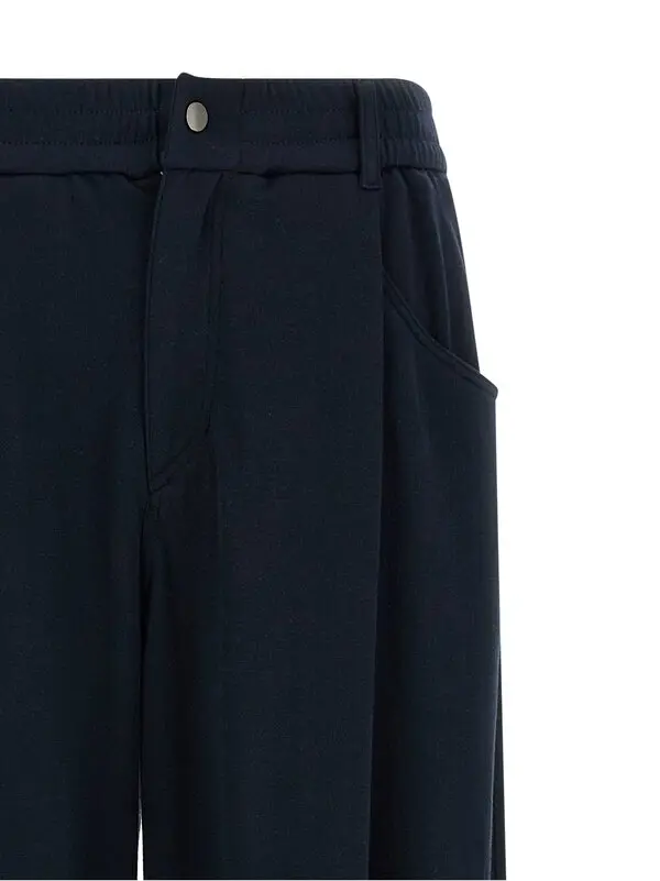 Brunello Cucinelli Cotton Silk Blend Wide Leg Trousers