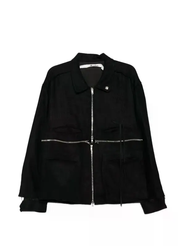 MIDORIKAWA Lace-panelled Frayed Jacket