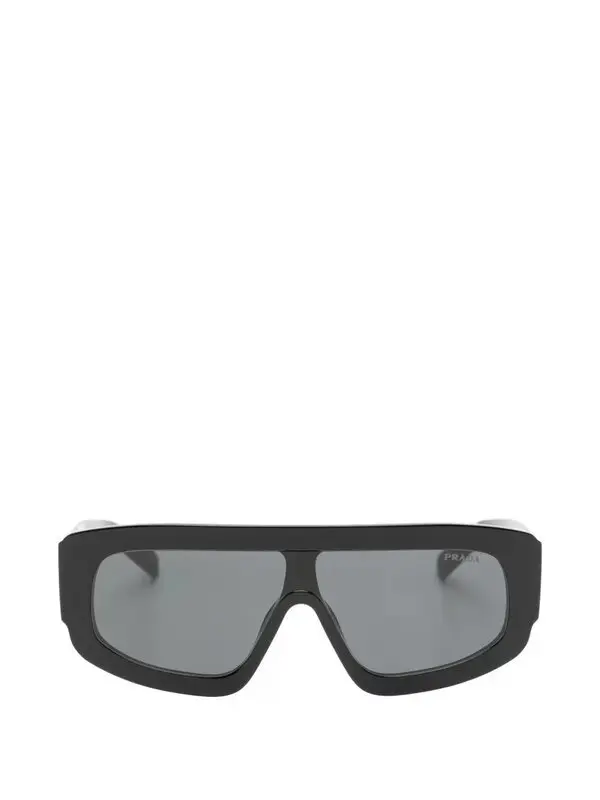 Prada Symbole Geometric-frame Sunglasses - Black