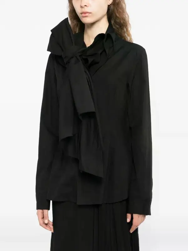 Yohji Yamamoto Ruffle Detail Long Sleeve Shirt