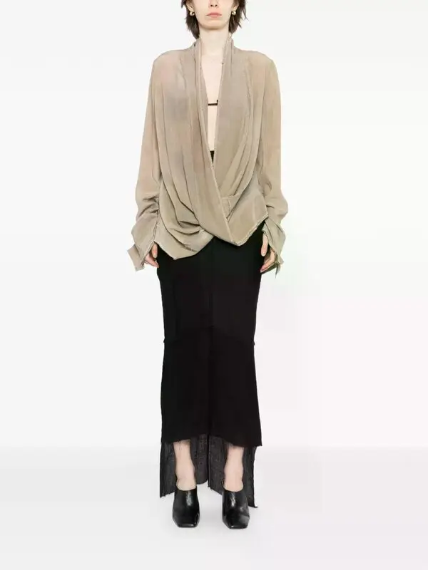 YEHUAFAN Silk Long-sleeve Shirt