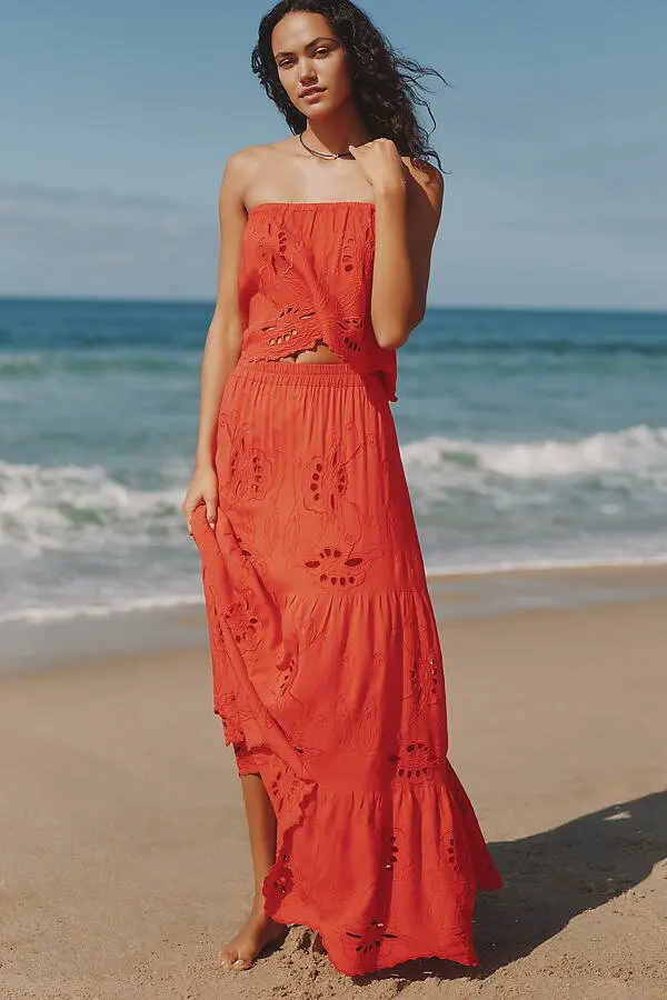 Tiare Hawaii Heliconia Eyelet Top