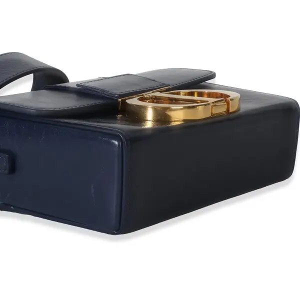 Dior Navy Calfskin 30 Montaigne Box Bag - Blue