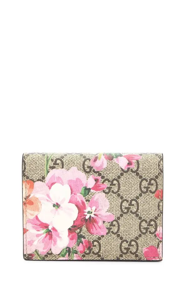 Gucci Original Gg Supreme Canvas Compact Blooms Wallet - Pink