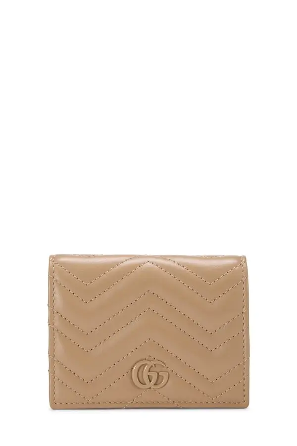 Gucci Gg Marmont Compact Wallet - Beige