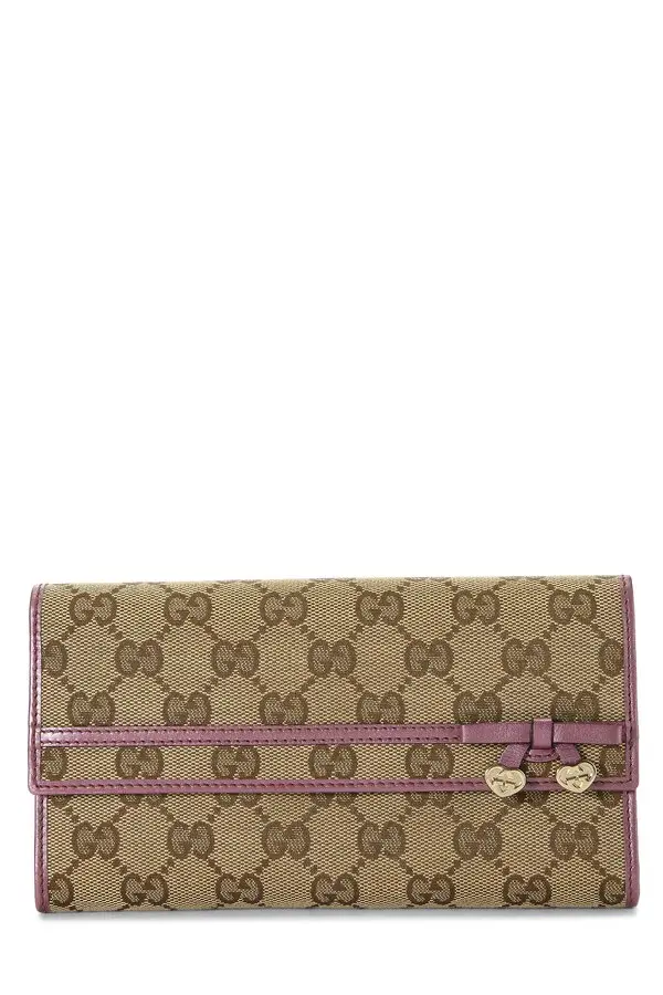Gucci Original Gg Canvas Bow Continental Wallet