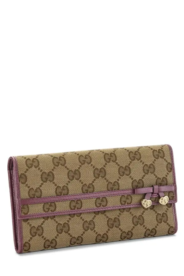 Gucci Original Gg Canvas Bow Continental Wallet