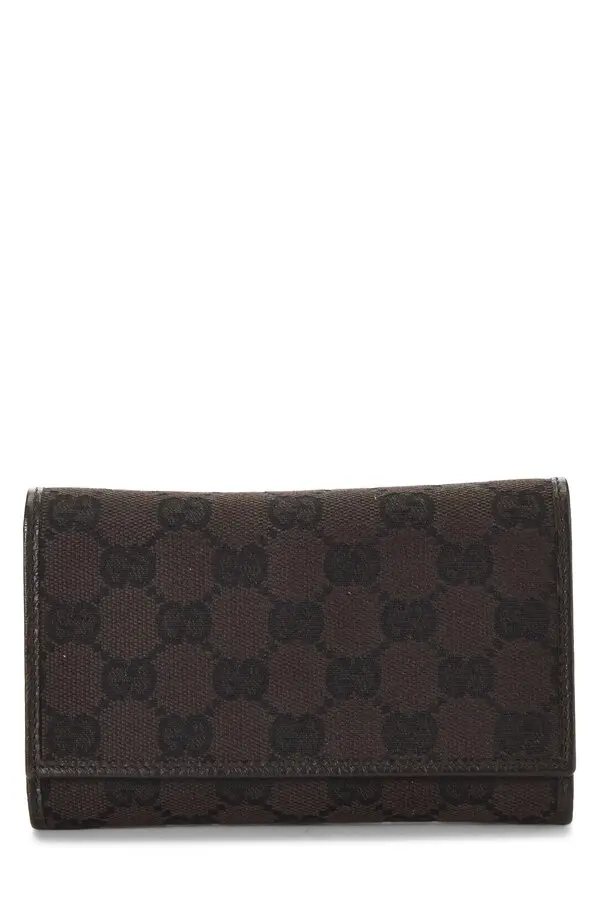 Gucci Gg Canvas Trifold Wallet - Brown