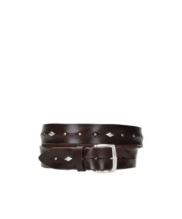 ORTIGNI Studded Leather Waist Belt - Black