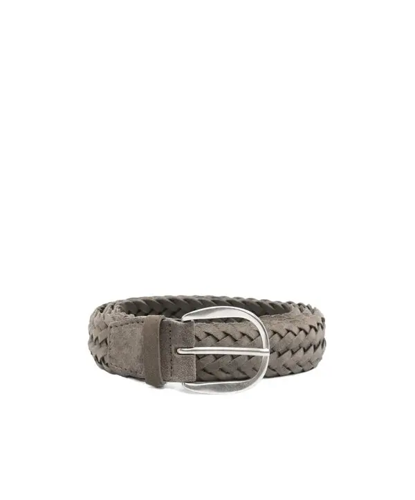 ORTIGNI Braided Suede Belt - Gray