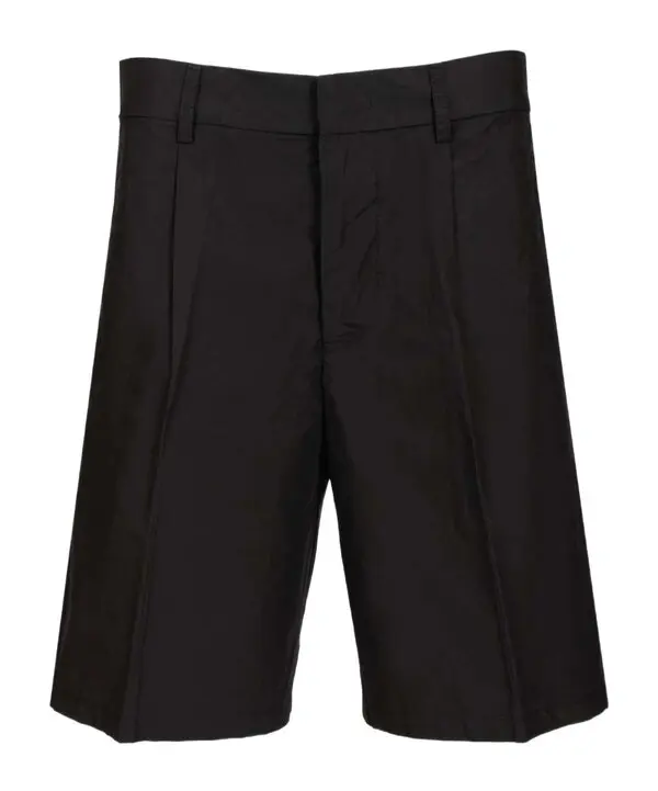 Emporio Armani Pleated Bermuda Shorts - Black