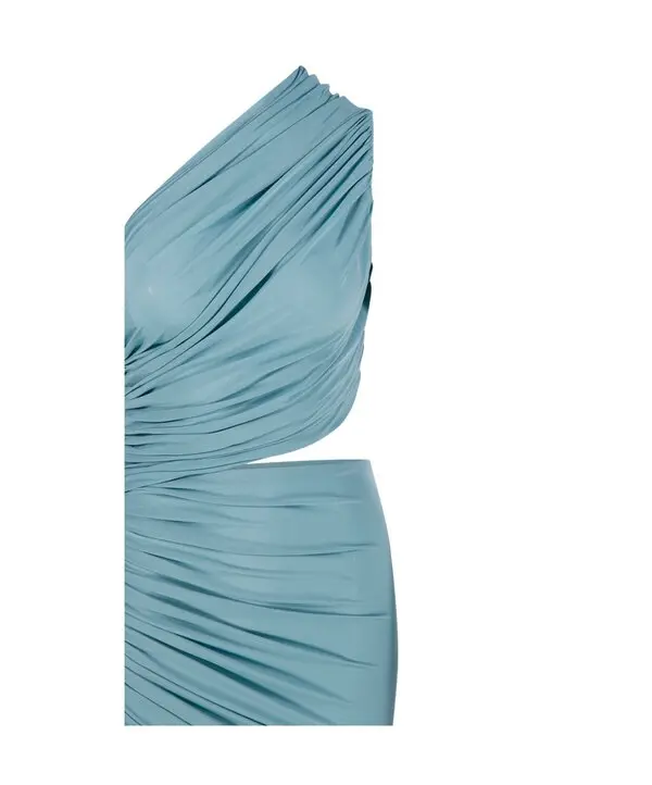 Alaïa Asymmetrical Cut-out One-shoulder Draped Midi Dress