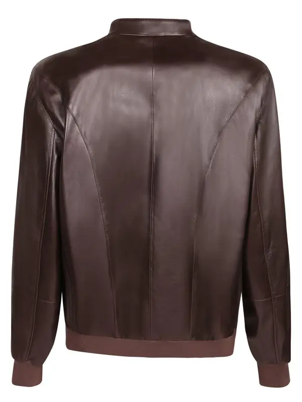 Brunello Cucinelli Leather Zip Jacket