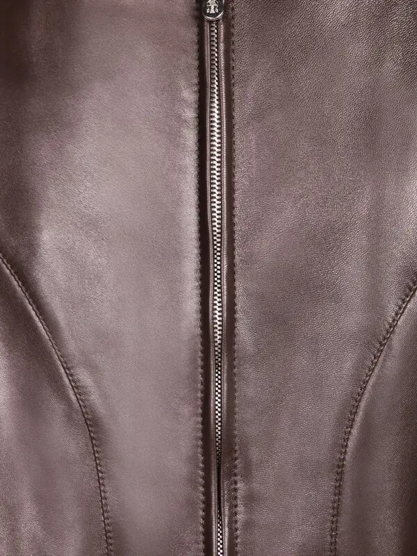 Brunello Cucinelli Leather Zip Jacket