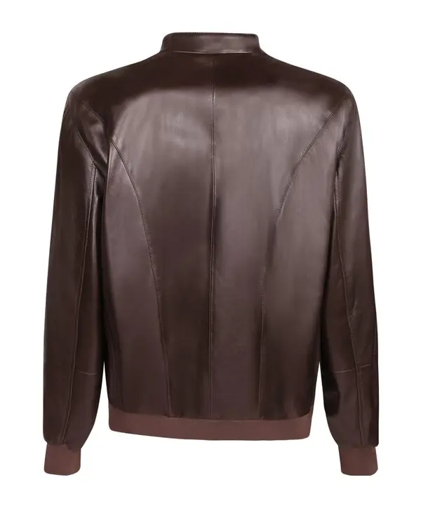 Brunello Cucinelli Leather Zip Jacket