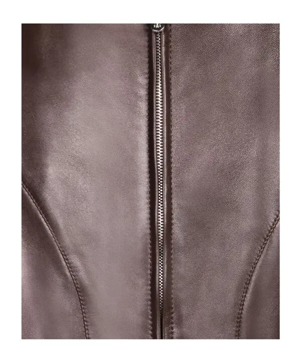 Brunello Cucinelli Leather Zip Jacket
