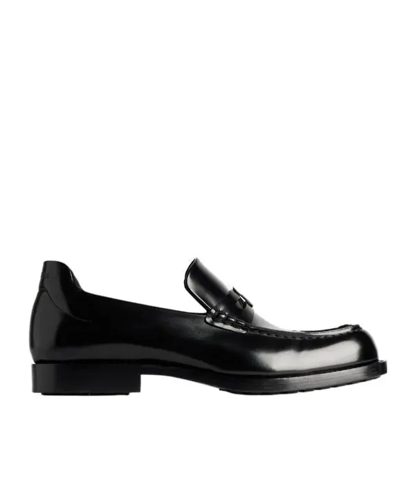 Balenciaga Square Toe Loafers With Matte B Logo