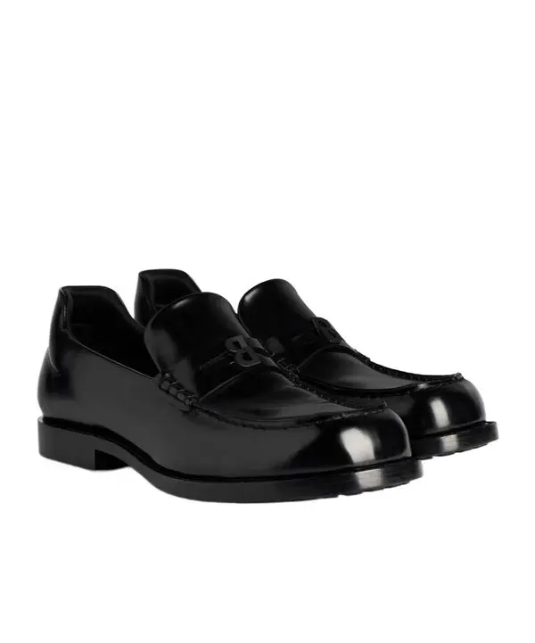 Balenciaga Square Toe Loafers With Matte B Logo