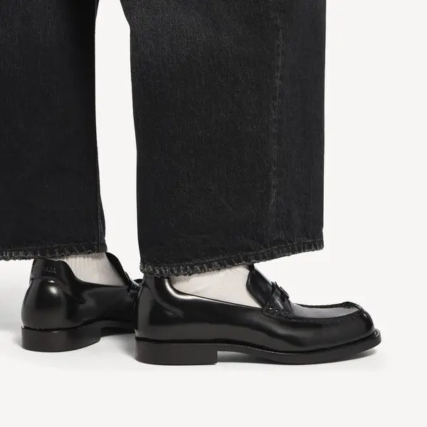 Balenciaga Square Toe Loafers With Matte B Logo