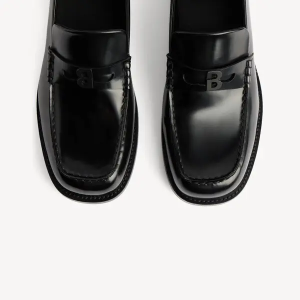 Balenciaga Square Toe Loafers With Matte B Logo