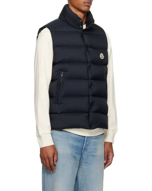Moncler Tibb Zip-up Padded Vest - Blue