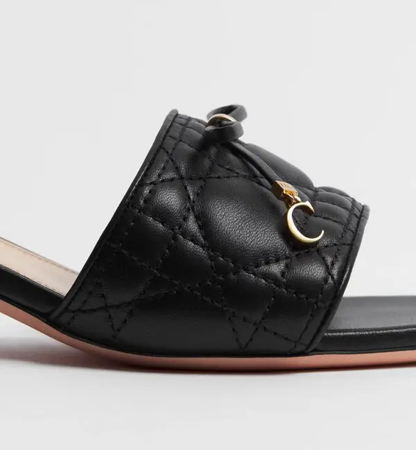 Dior Quilted Cannage Heeled Slide