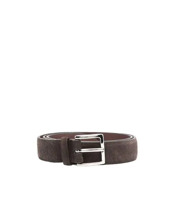 ORTIGNI Suede Pin Buckle Belt - Brown