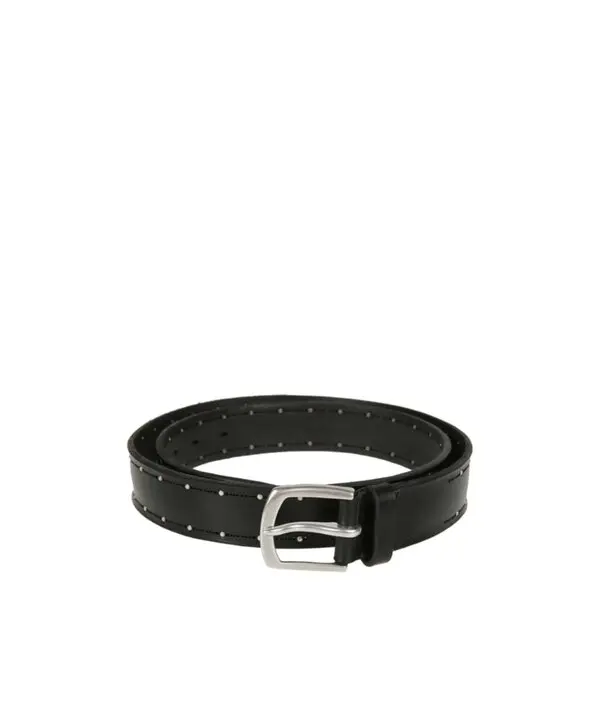 ORTIGNI Studded Leather Belt - Black