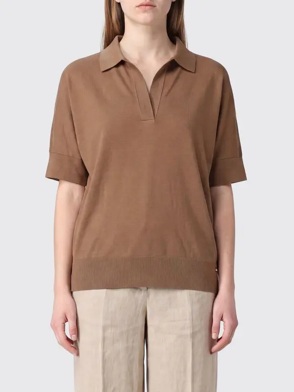 Herno V-neck Fine-knit T-shirt - Brown