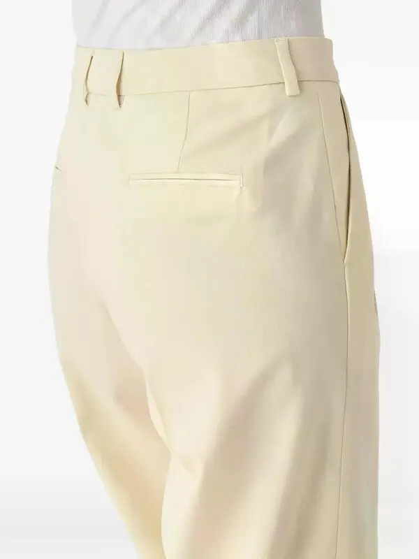 PT TORINO Cream White Pleated Wide-leg Trousers